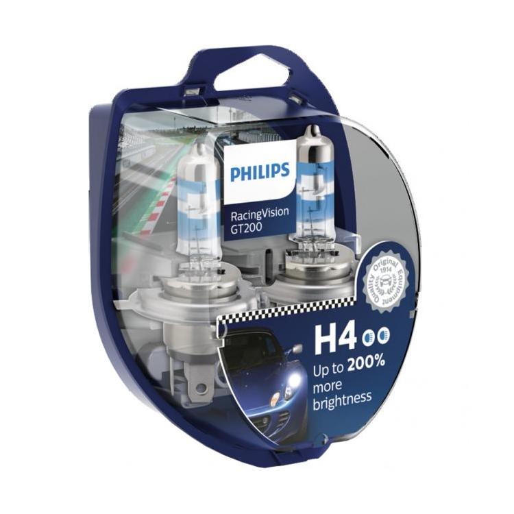 H4 Philips RacingVision GT200 12V 60/55W Halogen 200%